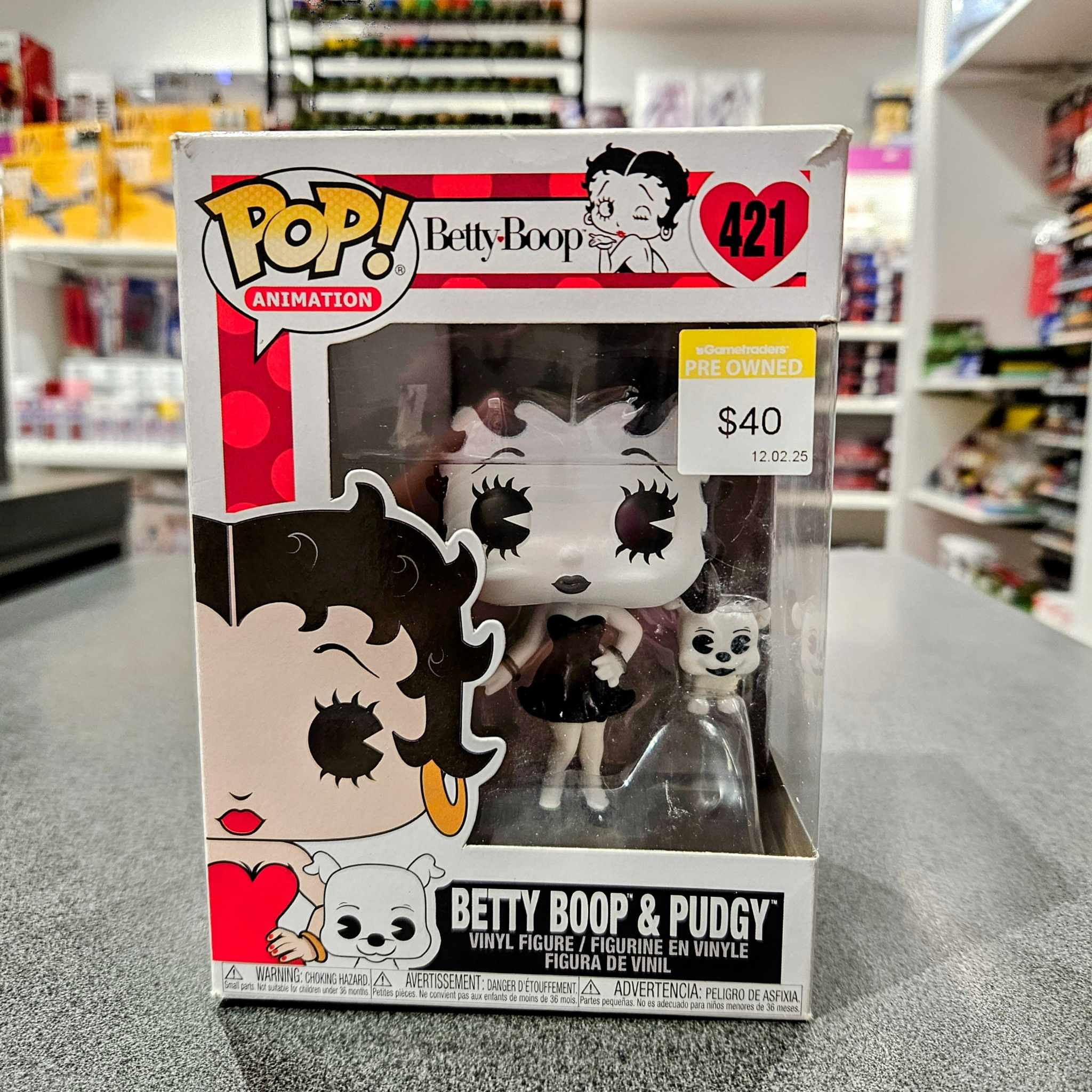Betty Boop - Betty with Pudgy Black and White EX Pop! Vinyl ...