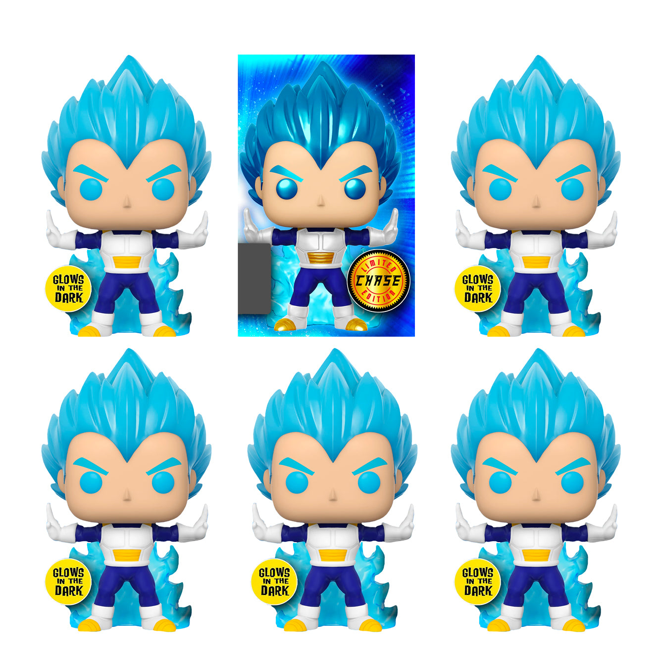 Dragon Ball Z - Vegeta Powering Up Glow Pop! Vinyl Chase Bundle ...